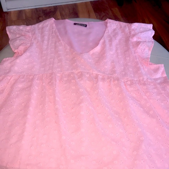 Emery Rose | Tops | Nwot Pink Eyelet Top Great For Valentines Day ...
